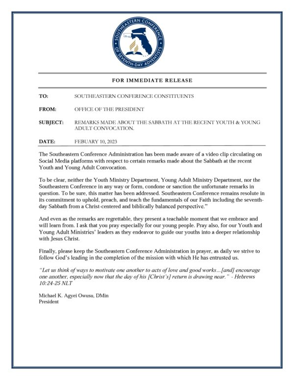 President's Message - SECSDA